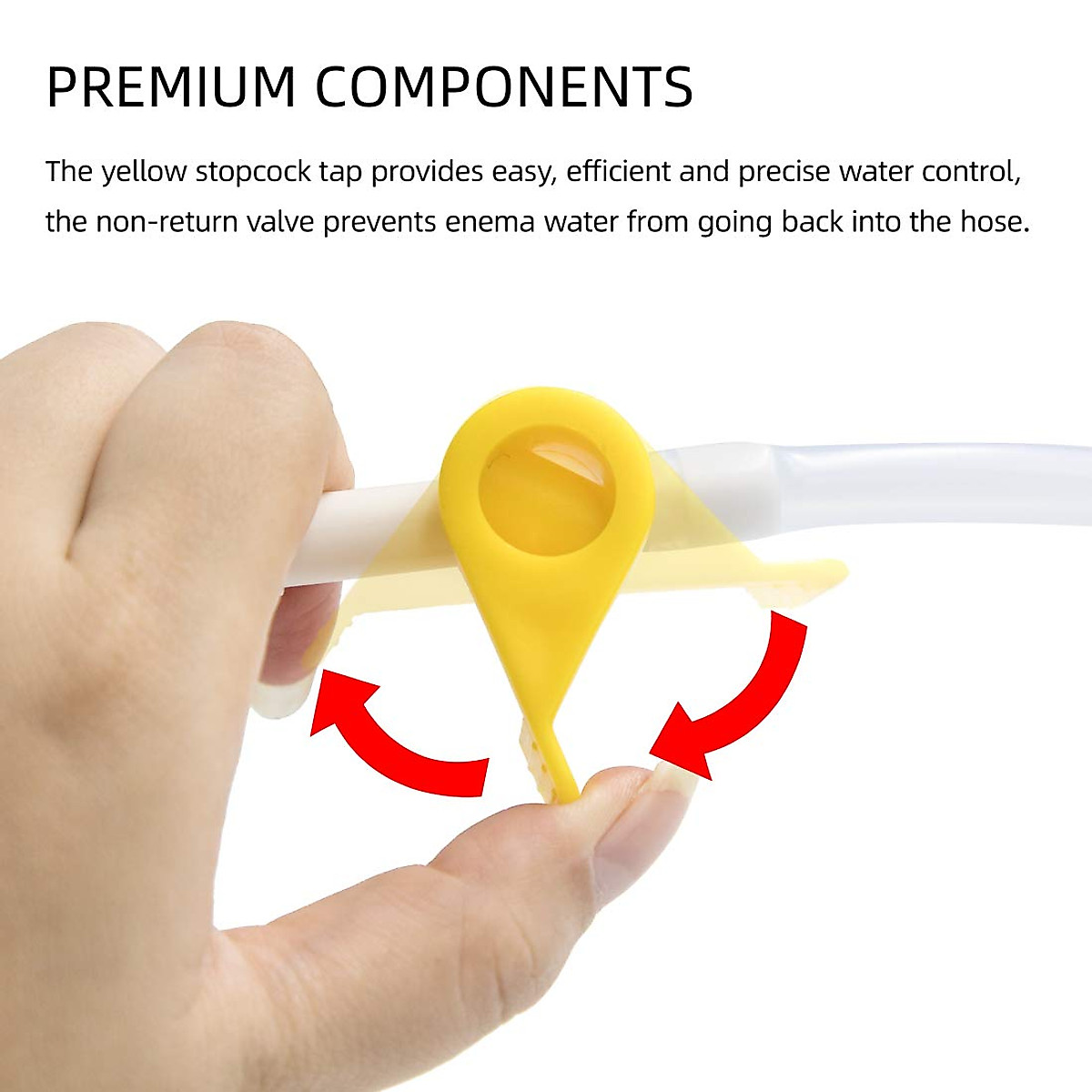 Enema Bag 2L Home Enema Kit with 6.5ft Long Silicone Hose, Enema Tips, Controlable Water Flow Valve, 2 Quart Capacity Hot-Water Bottle for Colon Cleansing Enemas