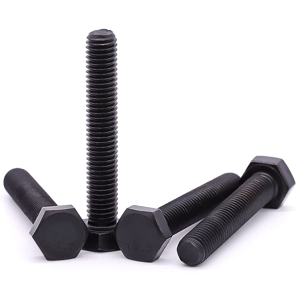 M12-1.75 x 40mm Hex Bolts, 12.9 Grade Alloy Steel, Black Oxide Finish, Full Thread, Coarse Thread UNC, Hexagon Head Bolts 10 PCS