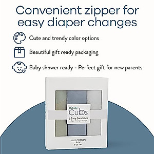 Comfy Cubs Swaddle Blankets for Baby Girl & Boy, Easy Adjustable Sleep Sack with Easy Access Zipper for Diaper Changes, Baby Blankets 3-6 Months for Newborn