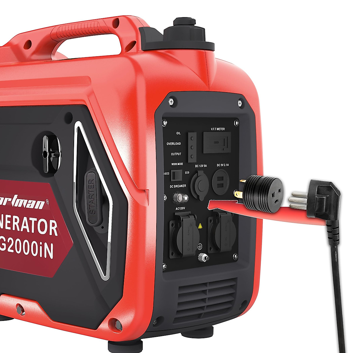 Cartman 2000W Portable Inverter Generator: Super Quiet Power Backup for Home, Camping, and Emergencies - Gas Powered, EPA Compliant