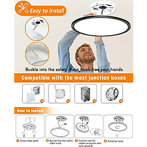 12Inch Led Flush Mount Ceiling Light,28W 3200LM Dimmable Light Fixture,Wall Switch Control 3000K/4000K/6500K Super Bright Ultra Thin Ceiling Light for Kitchen Living Room