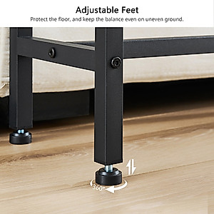 Gewudraw Console Table with 2 AC Oulets & 2 USB Ports, 68.5" Narrow Sofa Table, Entryway Table, Industrial Sofa Table for Hallway, Living Room, Bedroom, Long Console Table, 6.5 Feet Power Cord