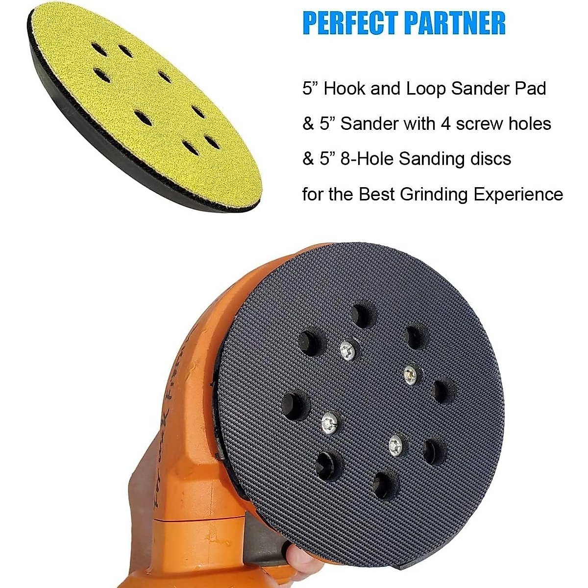 2 Pack 5 Inch 8 Hole Hook and Loop Sander Pad for Ridgid R2600, R2601 5" Random Orbit Sanders - Replacement Backing Sanding Pad for Pad Part Number 300527002