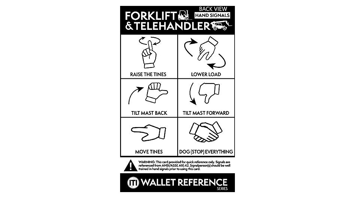 Forklift & Telehandler Hand Signal Cards - Set of 25