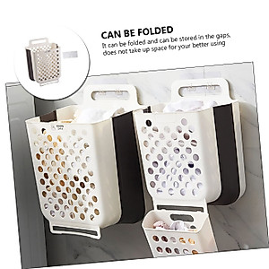 Alipis 1 Set Wall Hanging Laundry Basket Plastic Laundry Basket Laundry Storage Basket Plastic Bins Storage Baskets Large Wall Mounted Laundry Basket Wall Laundry Hamper Clothes Basket Pp