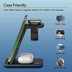 Wireless Charger for Apple Multiple Device, 3 in 1 Fast Charging Station/Stand Compatible for iPhone 14/13/12/Pro Max/SE/11/X/XR/8,for Apple Watch/iWatch 8/7/6/5/4/3/2/SE AirPods Pro/3/2