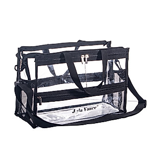 Game Changer Travel Bag Actor Bag Clear Vinyl PVC Makeup Cosmetic Toiletry Bag MUA Kits Organizer Bag Stadium Approved Clear Tote Gym Bag with Adjustable Strap for Home,Work,Concerts, Sports Events