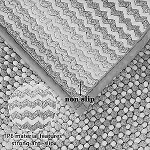 Abilliongo Bath Mat, Gray Bath Rug for Bathroom Non Slip Bathroom Rug Machine Washable Plush Water Absorbent Bathroom Mat Rugs(20"×32")