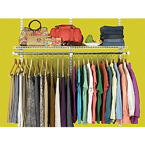 Rubbermaid Configurations Closet Shelves & Hanging Kit, 48-Inch, White, Custom Pantry Organizer and Storage/Clothes Rack