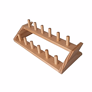 Saxophone mouthpiece wooden stand holder rack for 12 mouthpieces.