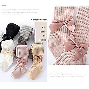 ACTLATI 2-8T Girls Tights Toddler Knit Cotton Leggings 3 Pairs of Baby Girl Stockings Girls Winter Pantyhose Pants