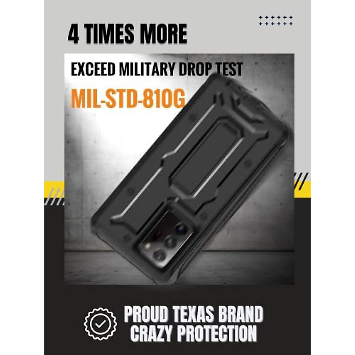 ArmadilloTek Vanguard Compatible with Samsung Galaxy Note 20 Ultra 5G Case (2020 Release) Military Grade Full-Body Rugged with Built-in Kickstand [Screenless Version] - Black