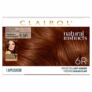 Clairol Natural Instincts Semi-Permanent Hair Dye, 6.5R Light Auburn Hair Color, 3 Count
