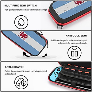 Flag of The Welsh Colony in Patagonia Compatible with Nintendo Switch Carrying Case Portable Travel Carry Cover Accessories With 20 Game Card Slots