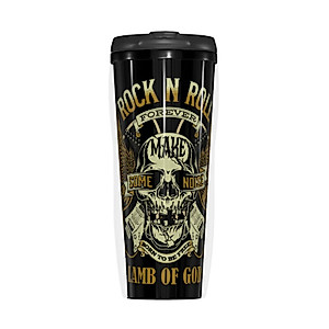 LOREBUTY Lamb Rock of God Band Coffee Mug With Lids 12oz Insulated Car Mugs Double Wall Vacuum Reusable Travel Coffee Tumbler For Hot/Ice Drinks Coffee Teas