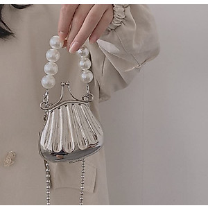 Zenosy Mini Pearl Evening Bag for Women Fashion Handbag Satchel Purse Shoulder Bag Crossbody Purse with Pearls