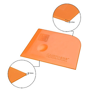 uxcell Plastic Scraper Putty Spatula Spreader Smoothing Tool for Paint Wall Treatment Windshield 5.5" Orange 2Pcs