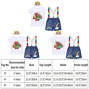 IBTOM CASTLE Watermelon 1st 2nd 3rd 4th 5th Birthday Boy Outfit for Baby Toddler Cake Smash Melon Bowtie Jumpsuit +Denim Shorts+Suspenders+Crown Photo Shoot Formal Suit Blue Crown-4th Birthday Boy 4T
