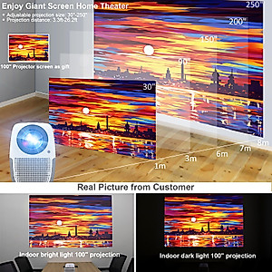 KECAG Projector with WiFi and Bluetooth, Native 1080P 9500L Video Projector with 100'' Projector Screen, Electric Focus, Portable Outdoor Movie Projector Compatible with Smartphone, TV Stick, HDMI