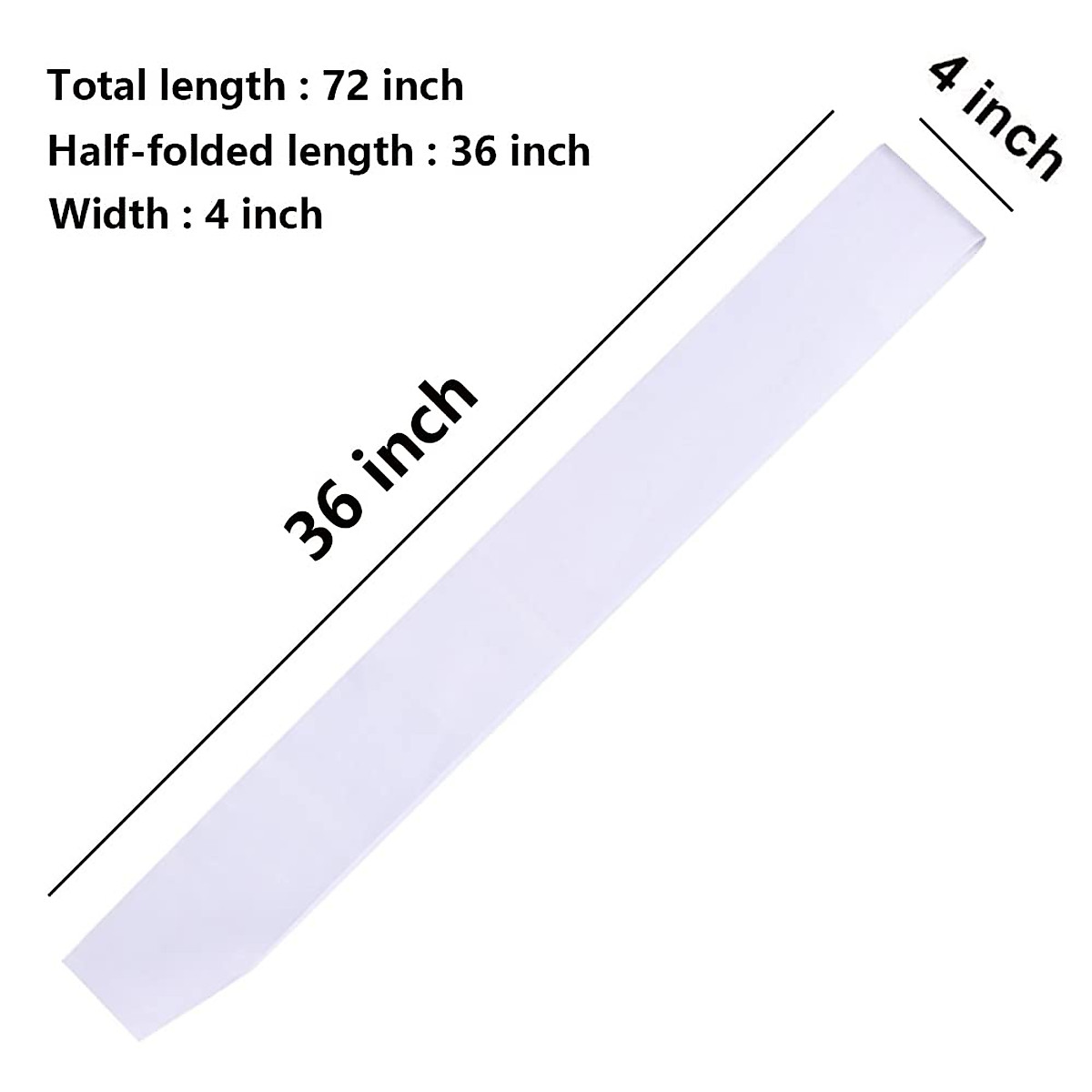 DJDZ 4 Pack White Blank (Plain) Satin Sash Party Accessory for Party,Wedding Decorations and DIY - Design Your Own Sash (White)