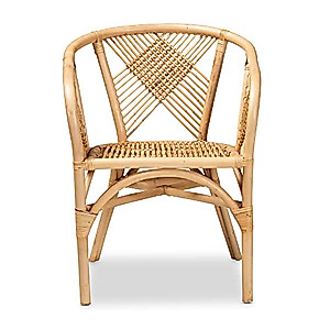Baxton Studio Kagama Dining Chairs, Natural Brown