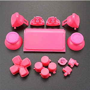 Buttons Full Set for PS4 Pro Joysticks Dpad R1 L1 R2 L2 Direction Key ABXY Buttons JDS 040 JDS-040 for Sony Playstion 4 Pro Controller (Pink)