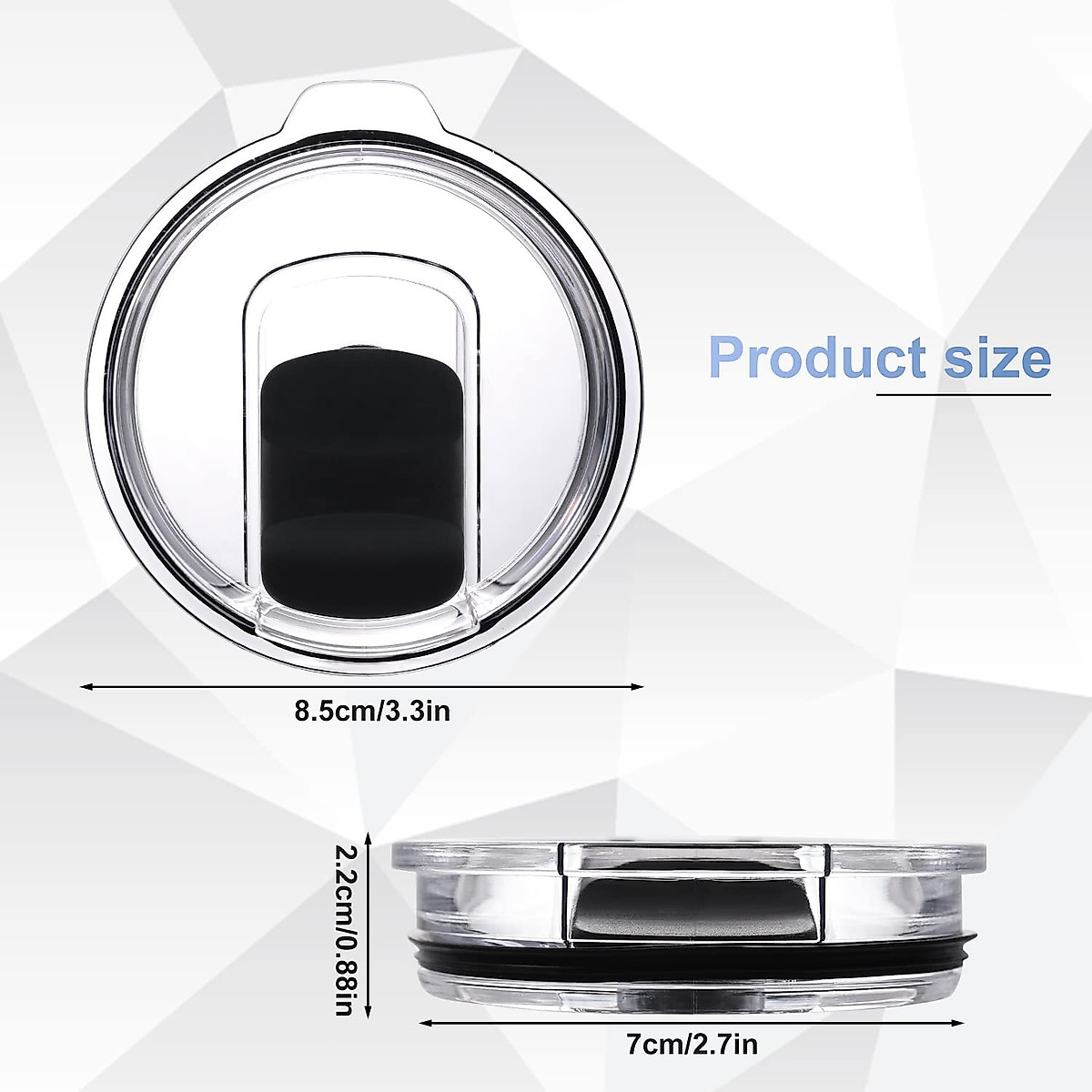 20oz Magnetic Tumbler Lid, Black Tumbler Replacement Lid Compatible with Yeti Rambler Old Style Rtic Ozark Trail and More for Yeti Coffee Cup Lid 20oz BPA Free