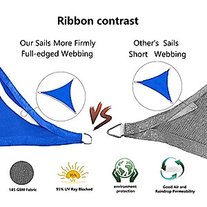 Tronssien Triangle 12'x12'x12' Sun Shade Sail, 95% UV Blockage Canopy Awning for Outdoor Patio and Garden, Yard Activities