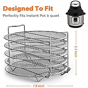 Goldlion Dehydrator Rack Compatible with Instant Pot 6 Quart Stainless Steel Stand Accessories for Air Fryer Crisp Lid