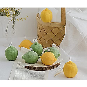 Lemon Shaped Scented Candle,100G Fruit Aroma Soy Wax Decorative Candle for Table Photo Prop Birthday Gift,Prefect for Meditation Stress Relief Mood Boosting Bath Yoga (Yellow)
