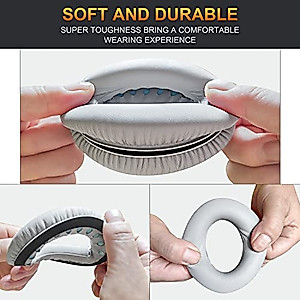 BINGLE Upgraded QC35 Replacement Ear Pads for Bose & Sound Insulation Bose QC35 ii Replacement Ear Pads, Added Thickness QC35 Replacement Headphone Pads with Soft Leather, Memory Foam Gray