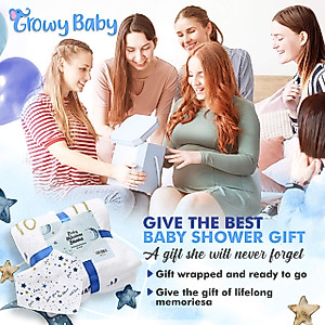 GROWY BABY Monthly Milestone Blanket Boy & Girl - Moon & Owl Baby Monthly Milestone Blanket Baby Boy Gifts - Nursery Decor Newborn Baby Shower Unisex Baby Milestone Blanket Girl - 60"x40"