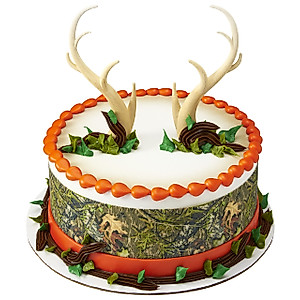 DecoSet® ANTLERS CREATIONS Cake Topper for Birthdays and Parties, DecoPac Cake Decorating 2-Pc Decorations Set