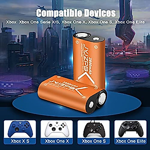 JYJZPB 2800mAhx4 Controller Rechargeable Batteries with Dual Charger for Xbox One/Xbox Series X/Xbox Series S/Xbox One X|S/Xbox One Elite Wireless Controller, Xbox Accessories