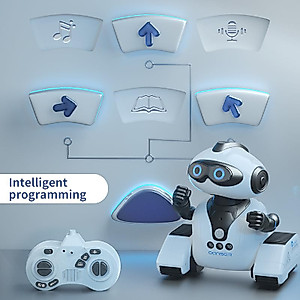 BUSYSIR Robot Toys for Kids - Gesture Sensing RC Robot Toys for Boys Girls, Smart Robot with DIY Arms, Music, Record, Program, Remote Control Toys Birthday Gifts for Kids Age 3 4 5 6 7 8 9