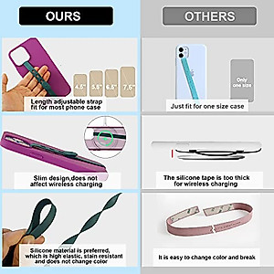 WeLohas Elastic Silicone Phone Strap,Adjustable Length Phone Grip,Finger Hand Holder for Cell Phone Back,Comfortable Soft Stretching Phone Loop Lanyard,Suitable for 4.7"- 6.7" Most Phone Case 2 Blue