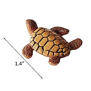 10 Pack Sea Turtle Miniature Turtle Statue Resin Figurines Fairy Garden Accessories Cake Toppers Decorations DIY for Succulent Planter Moss Landscape Terrarium Home Outdoor Décor (10, Sea Turtle)