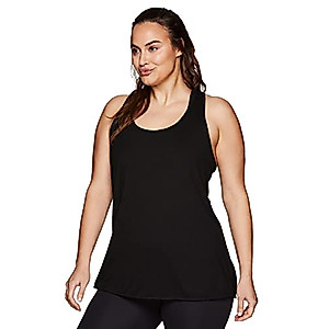 RBX Active Women's Plus Size Fashion Flowy Yoga Workout Tank Top Tunic S21 Black 3X