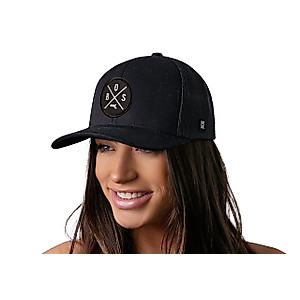 HAKA Boston Hat – BOS Trucker Hat for Men & Women, Adjustable Baseball Cap, Mesh Snapback, Outdoor Golf Hat - Black