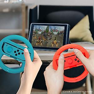 Switch Racing Wheel Controller Grip Compatible for Nintendo Switch and Nintendo OLED Games, switch wheels for mario kart, Mario kart 8 deluxe nintendo switch (4pcs)