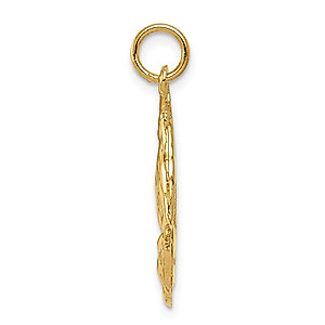 Solid 14k Yellow Gold Praying Hands Pendant Charm - 26mm x 19mm