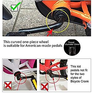 ThinkTop Kid's Bike Pedal, Aluminium Alloy Ultra Strong 1/2-Inch Bike Pedals Platform Flat Fit for 12" 14" Boys Girls Bike