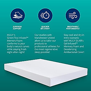 SILKIR 8" Memory Foam Mattress | Green Tea & Cooling Gel Infused for Cool Sleep | 10 Year Warranty | CertiPUR-US Certified | Bed in Box | Made 100% in USA | Medium Firm | Twin Size,SLKR8-T