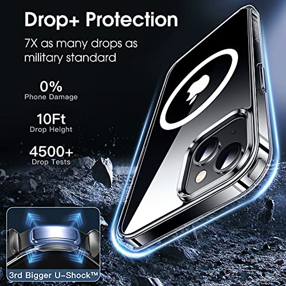 CASEKOO Magnetic Designed for iPhone 14 Case & iPhone 13 Case [No.1 Strong Magnets][Never Yellow][Military Grade Drop Protection] Compatible with MagSafe Protective Thin Cover 6.1 inch 2022-Clear