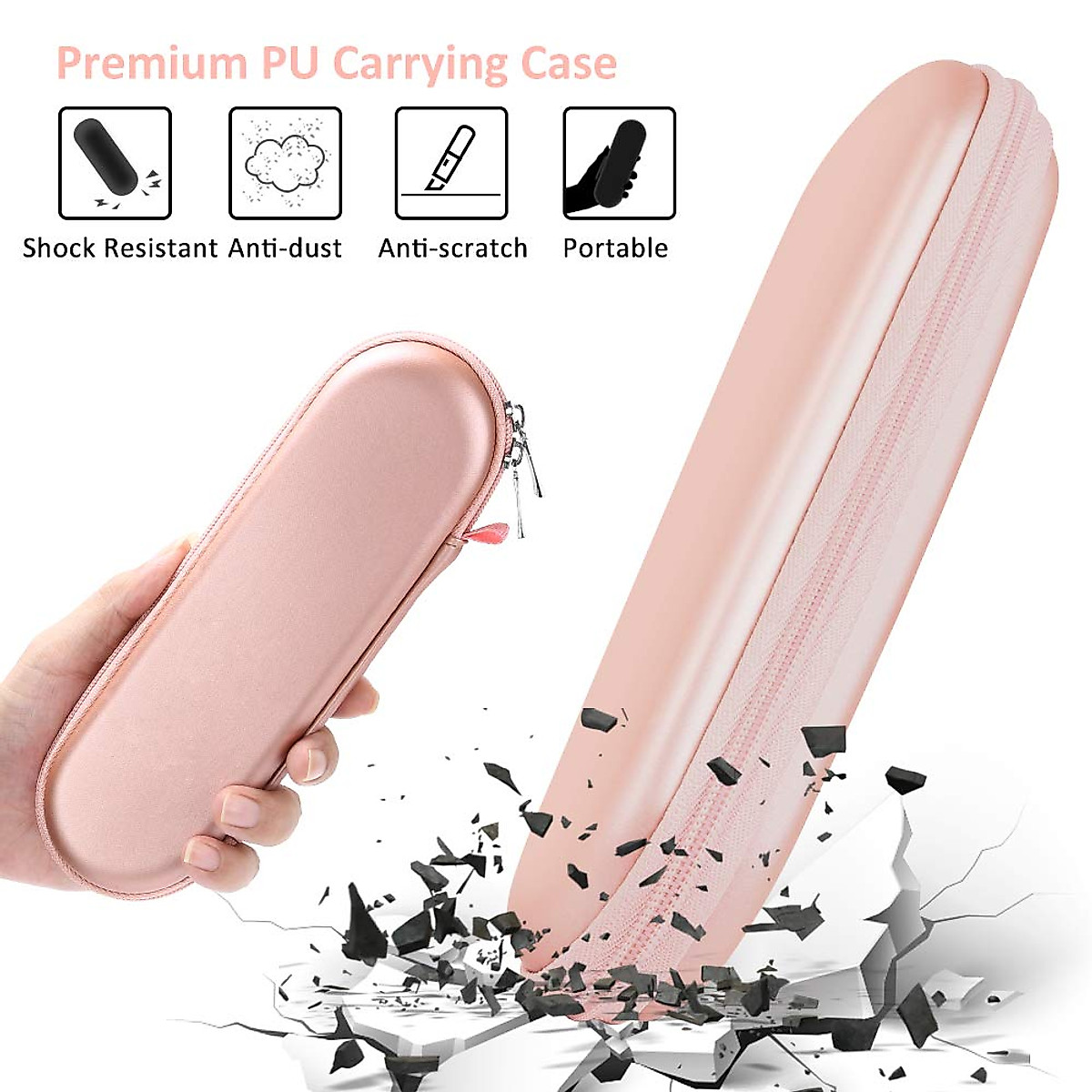 TITACUTE for Apple Pencil Case Carrying Case Hard Foam Zipper Shockproof Protective Travel iPencil Case Holder for Apple Pencil 1st Generation 2nd Gen for iPad 10 Pro Stylus Pen Charger Cable Adapter