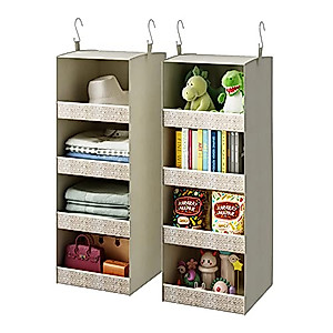 GILLAS 4-Shelf Hanging Organizer,2-Pack Closet Hanging Shelves, Closet Organizers and Storage Collapsible Hanging Closet Shelves ,12.2" W x 12.2" D x 33.6"H