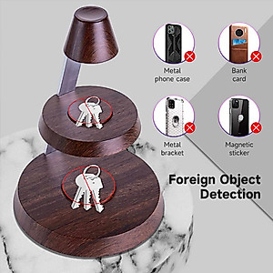 Bedside Lamp with Wireless Charging Station, Touch Control Desk Lamp, Stepless Dimming, 15W Wireless Charger Station for iPhone/Air Pods/Apple Watch, Ideal Gift for Home or Office (Wood Grain)