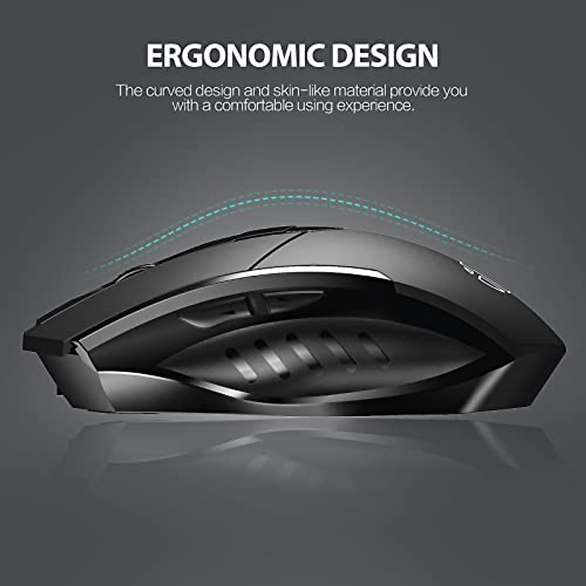 INPHIC Multi-Device Bluetooth Mouse Wireless, Rechargeable, USB Receiver, 6 Buttons, Ergonomic for Laptop, Computer, Mac, PC etc.