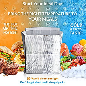 ABC Foil Insulated Box Liners 8 x 8 x 8 Inch, Pack of 5 Silver Insulated Shipping Boxes for Frozen Food, Odorless Insulated Shipping Containers, Leakproof Cold Shipping Boxes for Frozen Fish, Meat