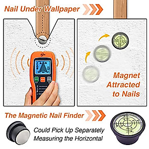 BOAK Stud Finder Wall Scanner with Percentage and Intensity Display, 6 in 1 Metal Detector and Electric Wire Detector